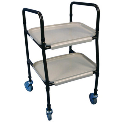 Height Adjustable Meal Trolley - Clip on Trays - Tubular Steel Frame ...