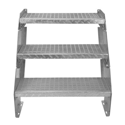 Height Adjustable Metal Staircase 3 Steps - 600mm Wide