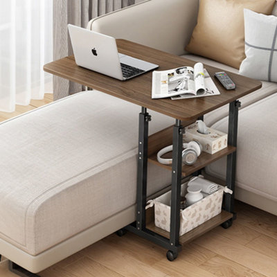 Height-Adjustable Mobile Desk beside the Bed and Sofa with 2 Anti ...