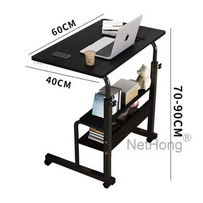 Height Adjustable Mobile Rolling Computer PC Laptop Over Bed Desk