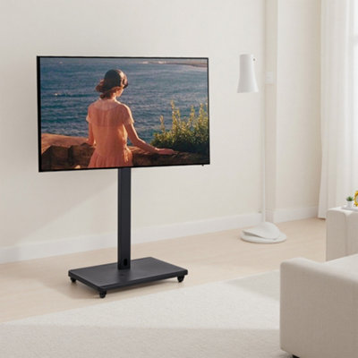 HEIGHT-ADJUSTABLE MOVABLE TV FLOOR STAND WITH LOCKING DEVICE FOR 32 ...