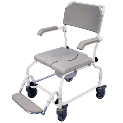 Height Adjustable Shower Commode Chair with Rust-Free Alloy Frame and ...