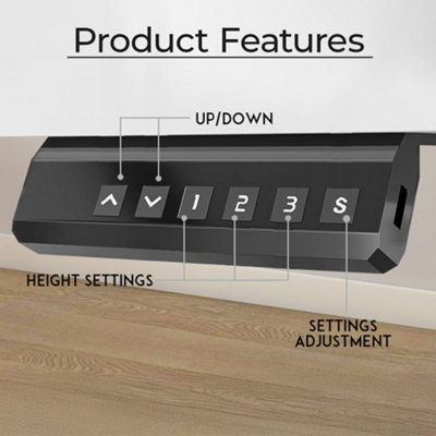 Height Adjustable White Electric Desk Stand Up Desk for Home & Office