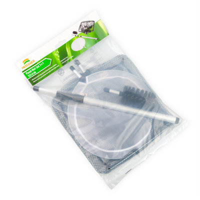 Heissner 3 in 1 Telescopic Pond Net & Brush Kit Clean Debris Brush ...