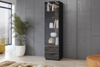 Tall glass door cabinet store