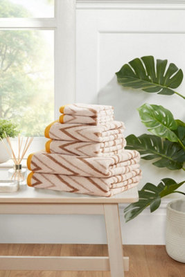 Helix 6 Piece Cotton Towel Bale Set Luxury Soft Absorbent (Natural)