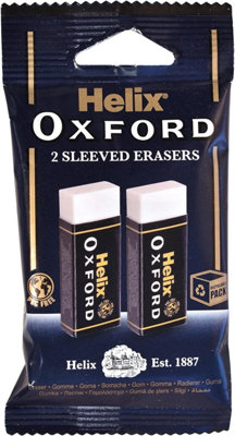 HELIX - Oxford Large Sleeved Erasers - Pack of 2 | DIY at B&Q