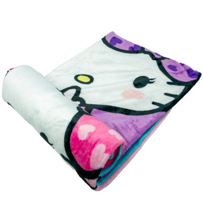 Hello Kitty Premium Coral Fleece Blanket Multicoloured (170cm x 130cm)