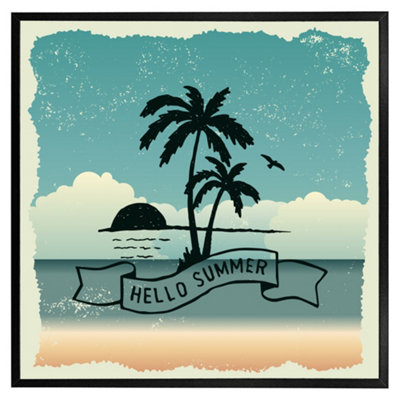 Hello summer (Picutre Frame) / 30x30" / White | DIY at B&Q