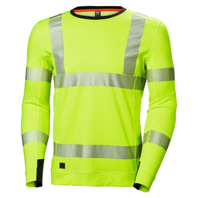 Helly Hansen Workwear HH Lifa Active Hi-Vis Crewneck (Yellow) (Medium)