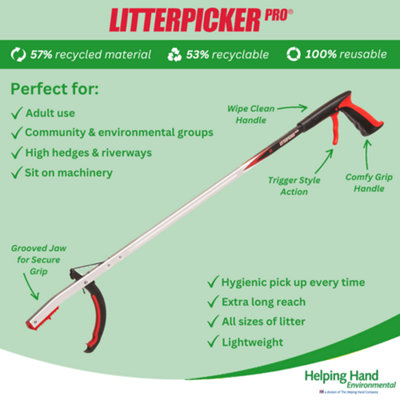 Helping Hand Environmental Litter Picker PRO Litter Grabber 33"/85cm