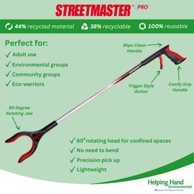 Helping Hand Environmental Streetmaster PRO Roatating Head Litter Picker 33"/85cm | DIY at B&Q