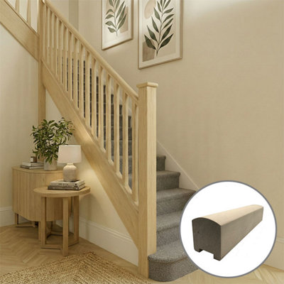 Hemlock Contemporary Handrail 4.0m - 32mm Groove For Spindles UK ...