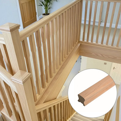 Hemlock Handrail THR 2.4m - 41mm Groove For Spindles UK Manufactured ...