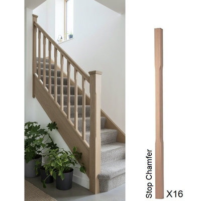 Hemlock Spindle Stop Chamfer 32mm x 32mm x 900mm - 16 Pack UK ...