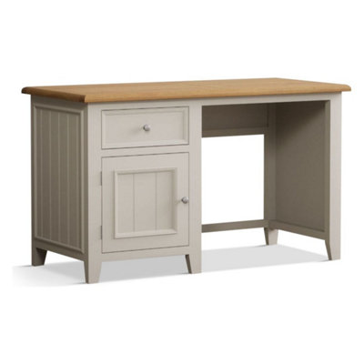 Hemsby Oak and Soft White Painted Computer Desk