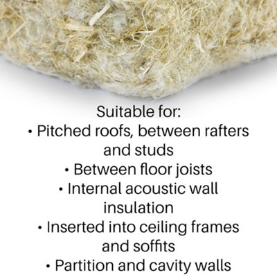 Hemspan BioFlex Hemp Insulation 370mm wide (50mm thickness) 10 Pack