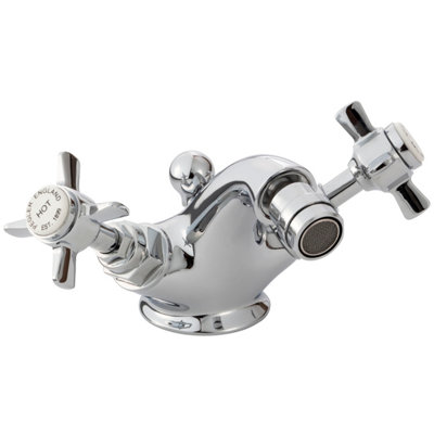 Hemsworth Bidet Mixer Chrome - Traditional Cross-Head Bidet Tap, Solid ...