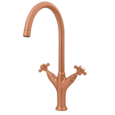 Hemsworth Traditional Dual Handle Kitchen Mixer Tap Copper Finish ...