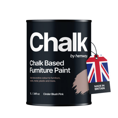 Hemway Chalk Based Furniture Paint Flat Matt Cinder Blush Pink 1L ...