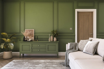 Hemway Chalk Based Furniture Paint Flat Matt Dark Moss Green 1L Shabby ...