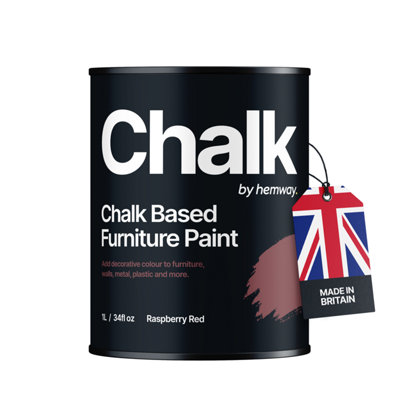 Hemway Chalk Based Furniture Paint Flat Matt Raspberry Red 1L Shabby ...