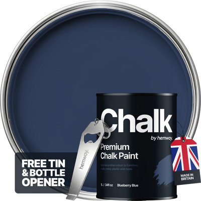 Hemway Chalk Paint Flat Matt Blueberry Blue 1L Shabby Chic, Smooth ...