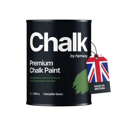 Hemway Chalk Paint Flat Matt Caterpillar Green 1L Shabby Chic, Smooth ...