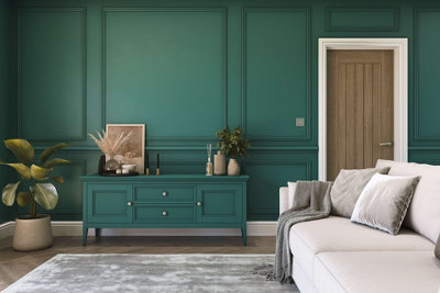 HEMWAY CHALK PAINT FLAT MATT FOREST GREEN 1L SHABBY CHIC, SMOOTH CHALKY ...