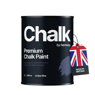 Hemway Chalk Paint Flat Matt Juniper Blue 1L Shabby Chic, Smooth Chalky ...