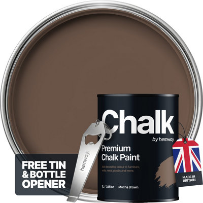 Hemway Chalk Paint Flat Matt Mocha Brown 1L Shabby Chic, Smooth Chalky ...