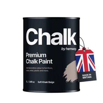 Hemway Chalk Paint Flat Matt Soft Khaki Beige 1L Shabby Chic, Smooth ...