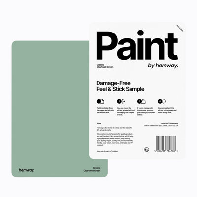 Hemway Chartwell Green Exterior Matt Acrylic Paint A5 Peel and Stick ...
