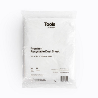 Hemway Extra Large Recyclable Paint Dust Sheet 12ft x 12ft (3.65m x 3 ...