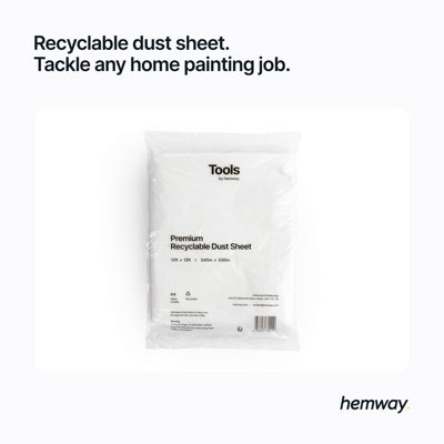 Hemway Extra Large Recyclable Paint Dust Sheet (Pack of 5) 12ft x 12ft ...