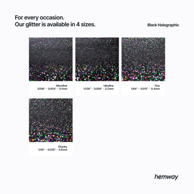 Hemway Glitter for Grout Additive Tile Black Holographic, Ultrafine ...