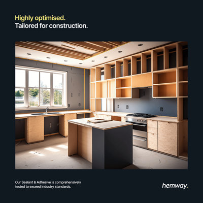 Hemway Hybrid Polymer Sealant & Adhesive Crystal Clear Waterproof Anti Mould Shower Bath ...