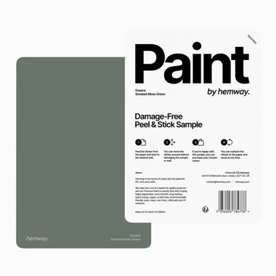 Buy Hemway Interior Matt Acrylic Paint Sample, Smoked Moss Green, Peel ...