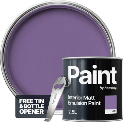 Hemway Interior Paint Matt Acrylic Amethyst Purple 2.5L Tin Durable ...