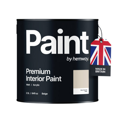 Buy Hemway Interior Paint Matt Acrylic Beige 2.5L Tin Durable Emulsion ...