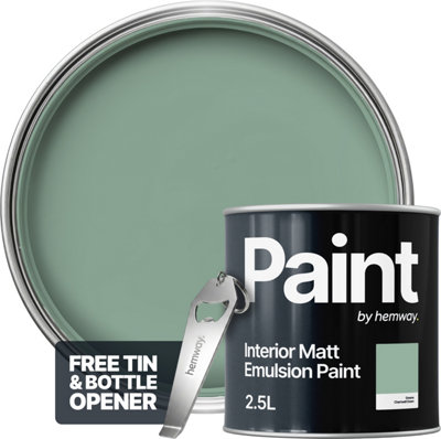 Hemway Interior Paint Matt Acrylic Chartwell Green 2.5L Tin Durable ...