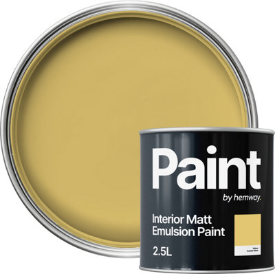 Hemway Interior Paint Matt Acrylic Custard Yellow 2.5L Tin Durable ...