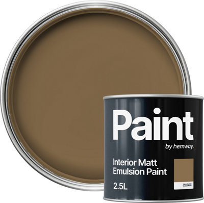 Hemway Interior Paint Matt Acrylic Mustard Brown 2.5L Tin Durable ...
