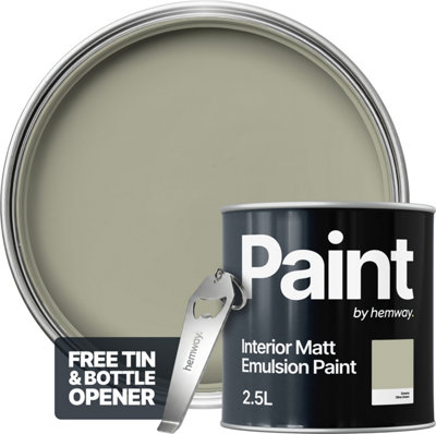 Hemway Interior Paint Matt Acrylic Olive Green 2.5L Tin Durable ...