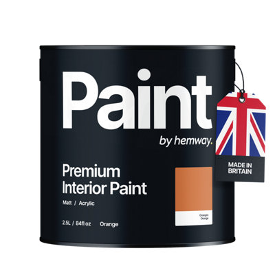 Hemway Interior Paint Matt Acrylic Orange Orange 2.5L Tin Durable ...