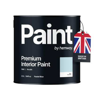 Hemway Interior Paint Matt Acrylic Pastel Blue 2.5L Tin Durable ...