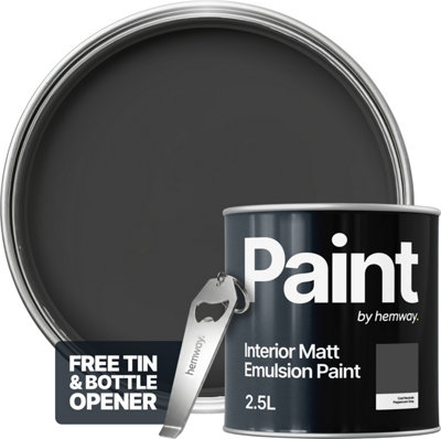 Hemway Interior Paint Matt Acrylic Peppercorn Grey 2.5L Tin Durable ...
