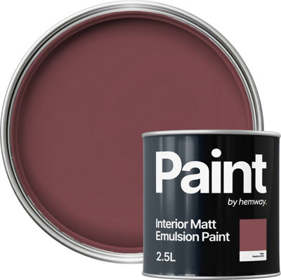Hemway Interior Paint Matt Acrylic Raspberry Red 2.5L Tin Durable ...