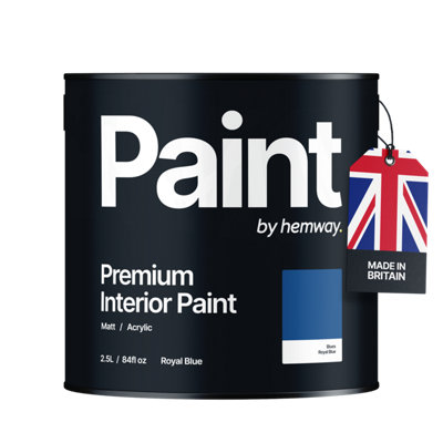 Hemway Interior Paint Matt Acrylic Royal Blue 2.5L Tin Durable Emulsion ...