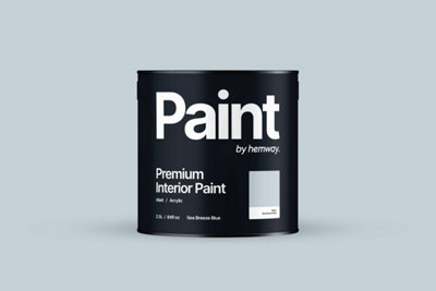 Hemway Interior Paint Matt Acrylic Sea Breeze Blue 2.5L Tin Durable ...